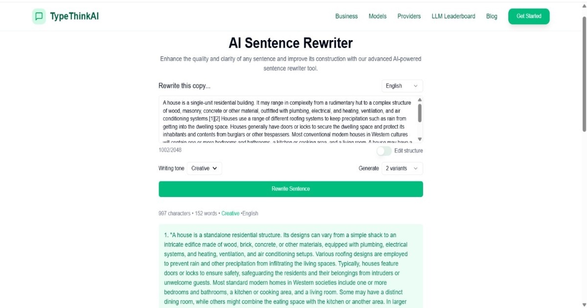 Free AI Sentence Rewriter - Improve Writing Quality Instantly ...