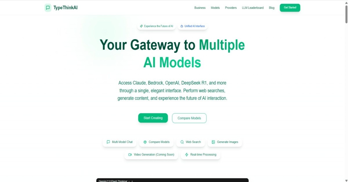 TypeThinkAI - Easiest way to access multiple AI Models from one app. Access Claude, Bedrock ...